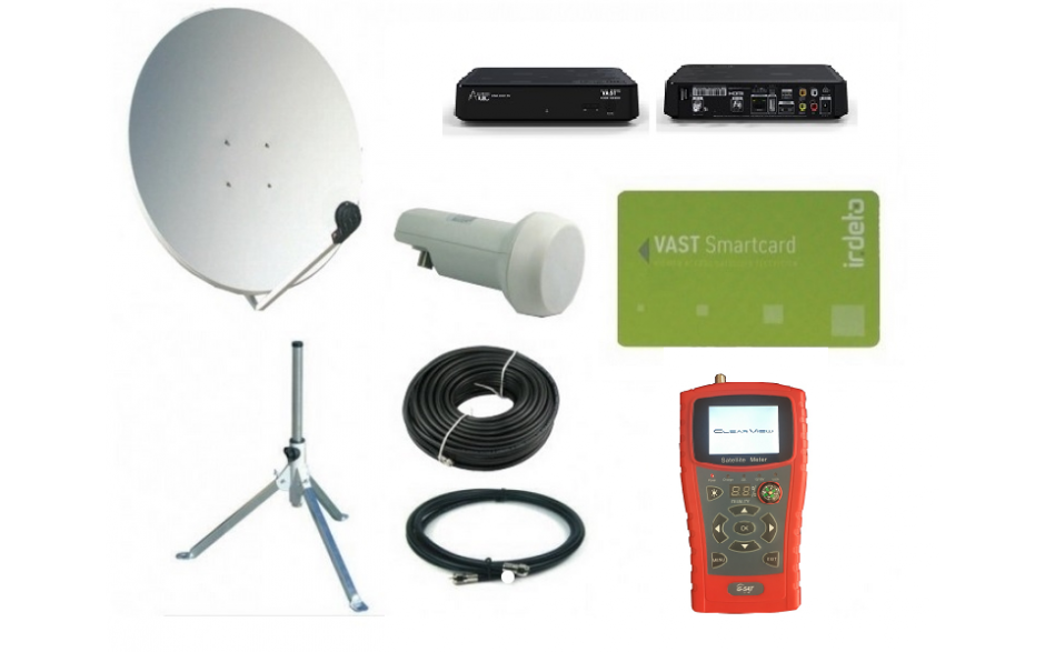 SatKing 80 cm portable VAST Dish Kit with digital meter & UEC VAST ...
